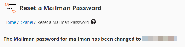 How to reset a mailman password in cPanel - WHUK
