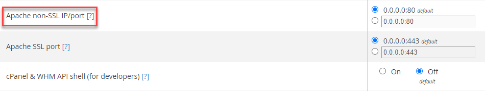 How to modify the Apache port in WHM | WHUK