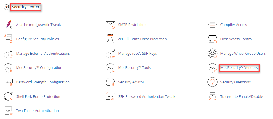 How to remove a ModSecurity vendor via WHM - WHUK